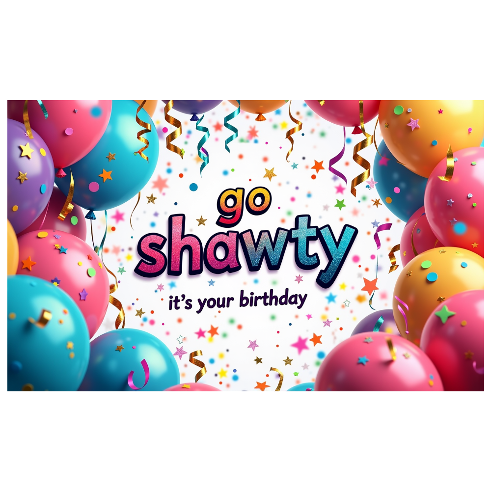 LUUFILx Birthday Backdrop Colorful Balloons Background Go Shawty Its ...