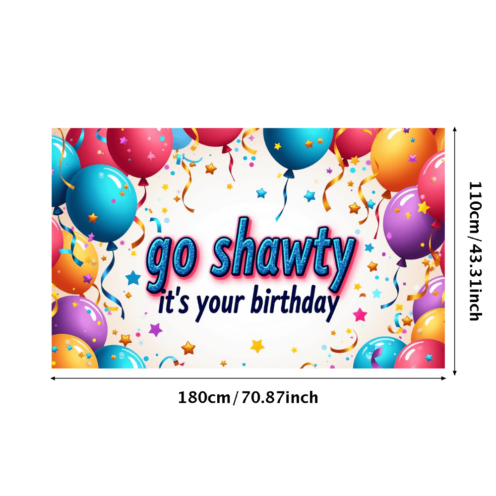 LUUFILx Birthday Backdrop Colorful Balloons Background Go Shawty Its ...