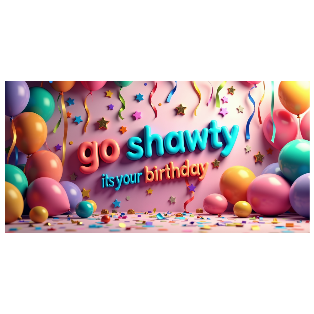 LUUFILx Birthday Backdrop Colorful Balloons Background Go Shawty Its ...