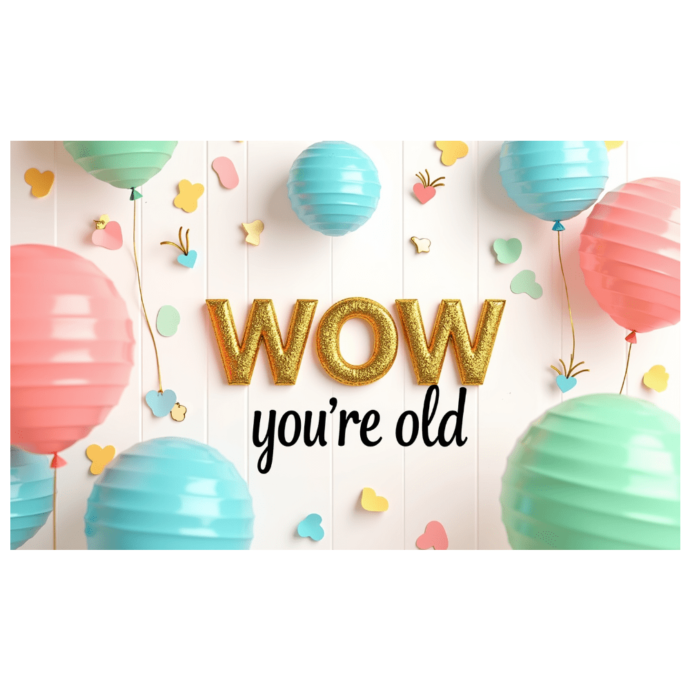 LUUFILx Birthday Backdrop Decoration Banner Party Supplies Elder Humor ...