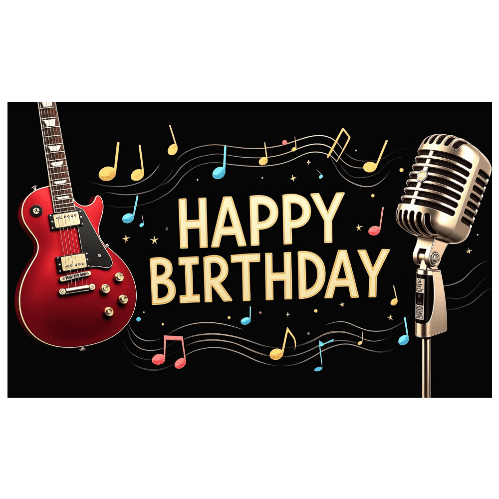 LUUFILx Birthday Backdrop Musical Theme Banner Party Supplies ...