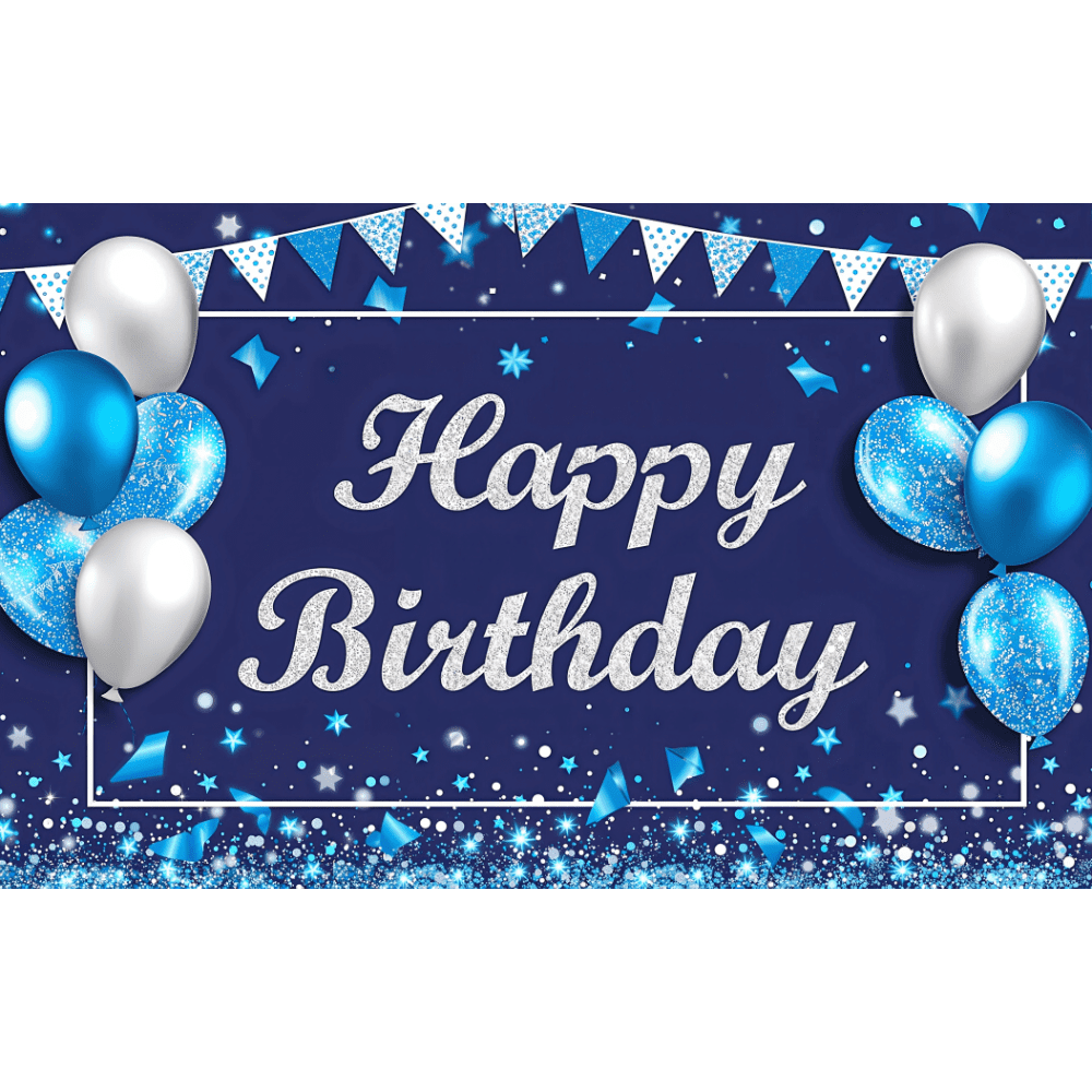 LUUFILx Birthday Decorations Backdrop, Glitter Birthday Backdrop Sign ...