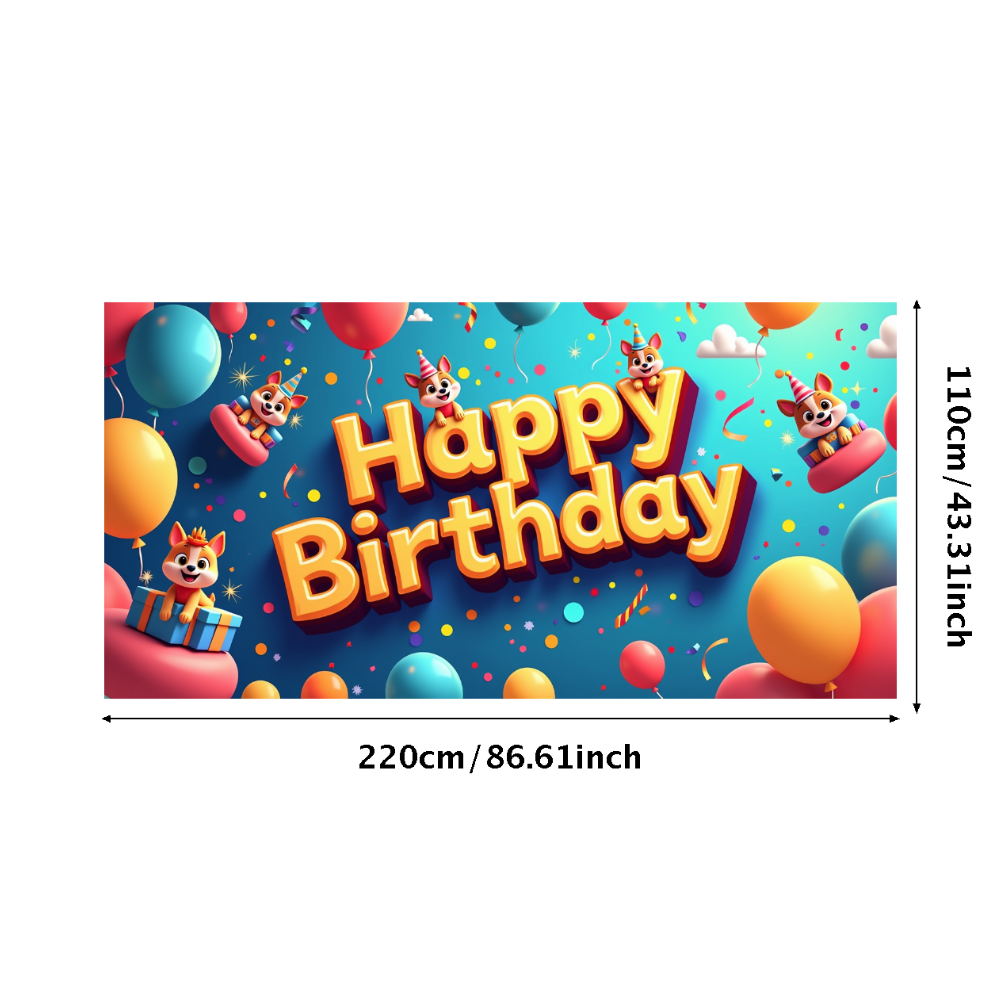 LUUFILx Birthday Party Backdrop Banner Birthday Decoration Happy Party ...