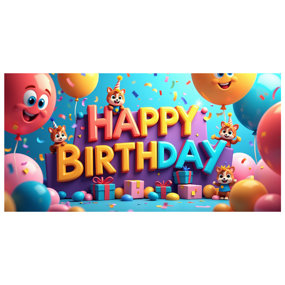 LUUFILx Birthday Party Backdrop Banner Birthday Decoration Happy Party ...