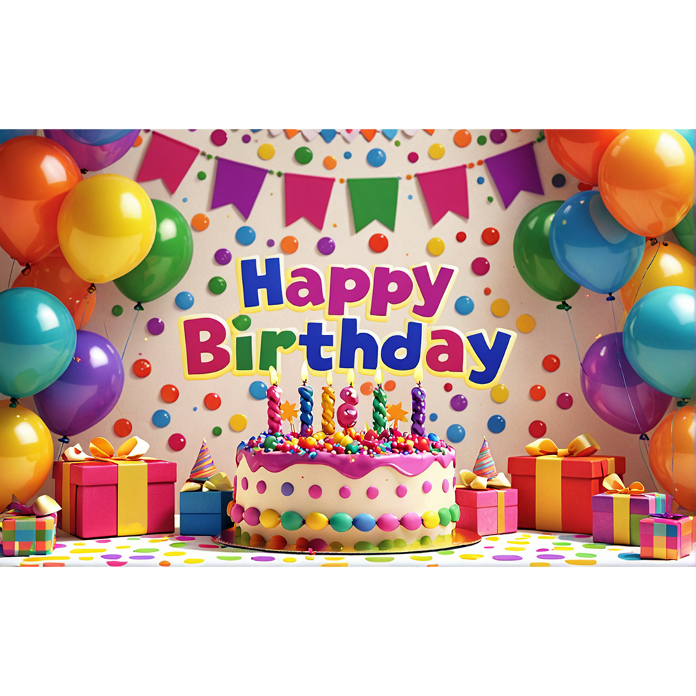 LUUFILx Birthday Party Backdrop Cloth Children's Birthday Background ...