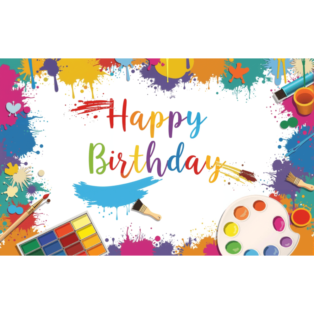 LUUFILx Birthday Paty Backdrop Black Balloon Happy Birthday Banner ...