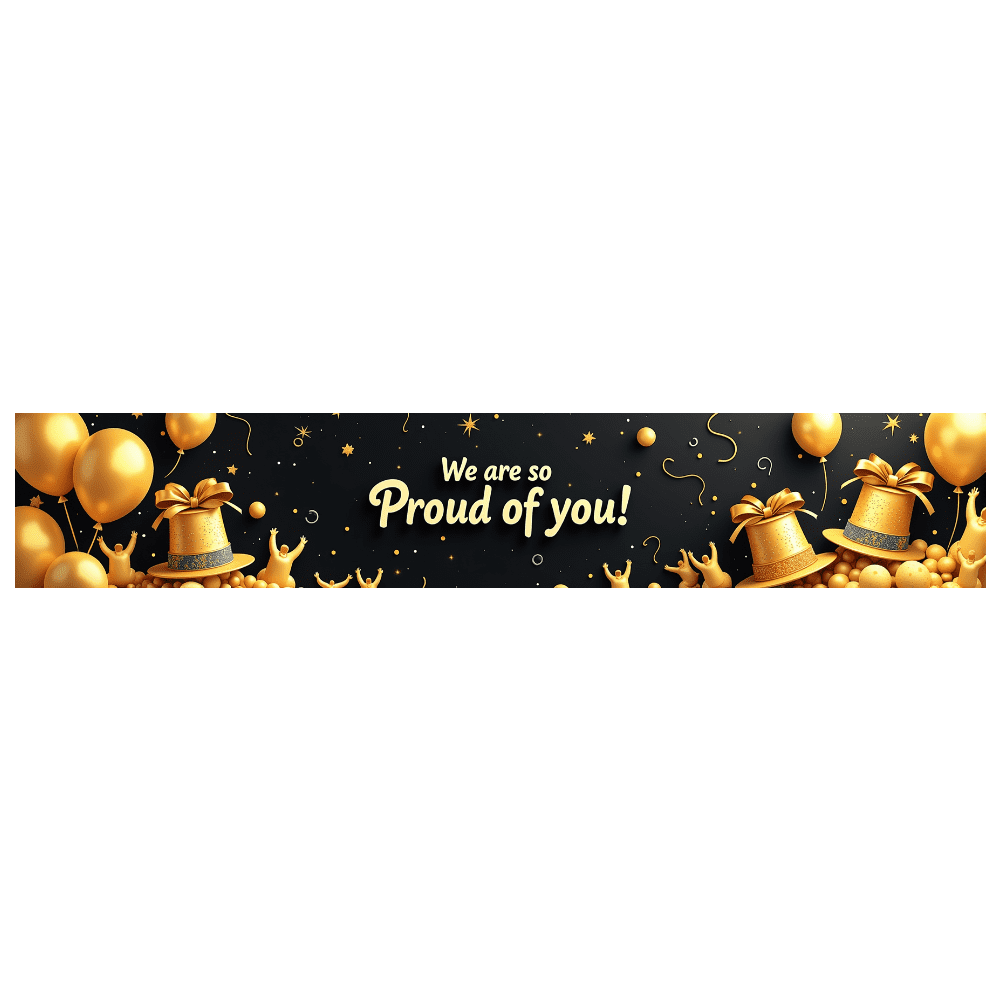 LUUFILx Black Background Gold Balloons Stars Banner with We are so ...