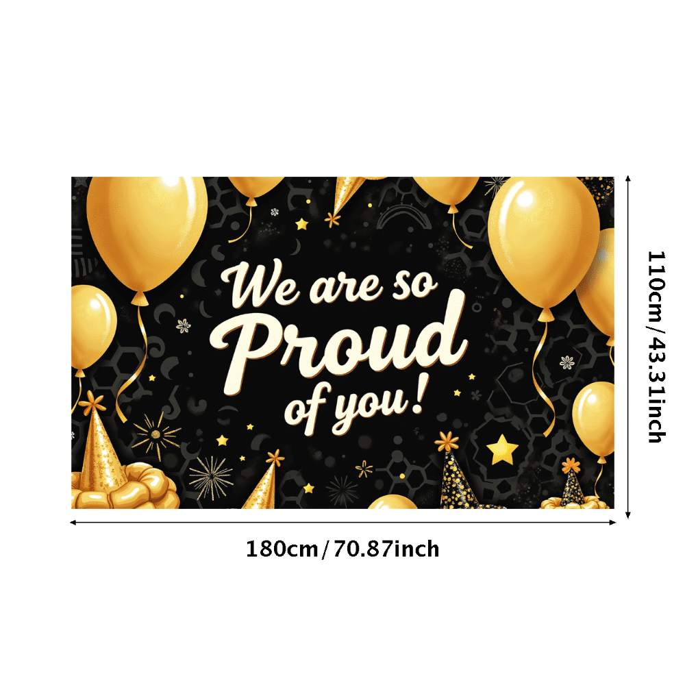 LUUFILx Black Background Gold Balloons Stars Banner with We are so ...