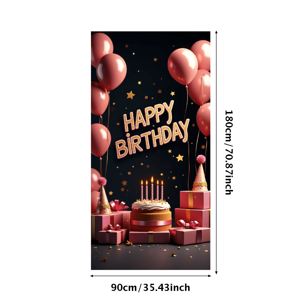 LUUFILx Black Background Happy Birthday 3D Lettering Banner Party ...