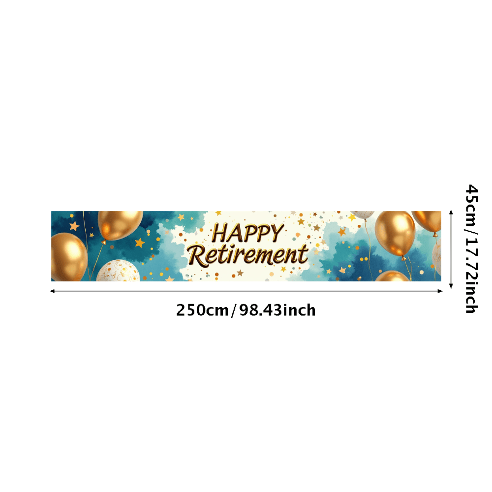 LUUFILx Black Background Happy Retirement Banner with Gold Balloons ...