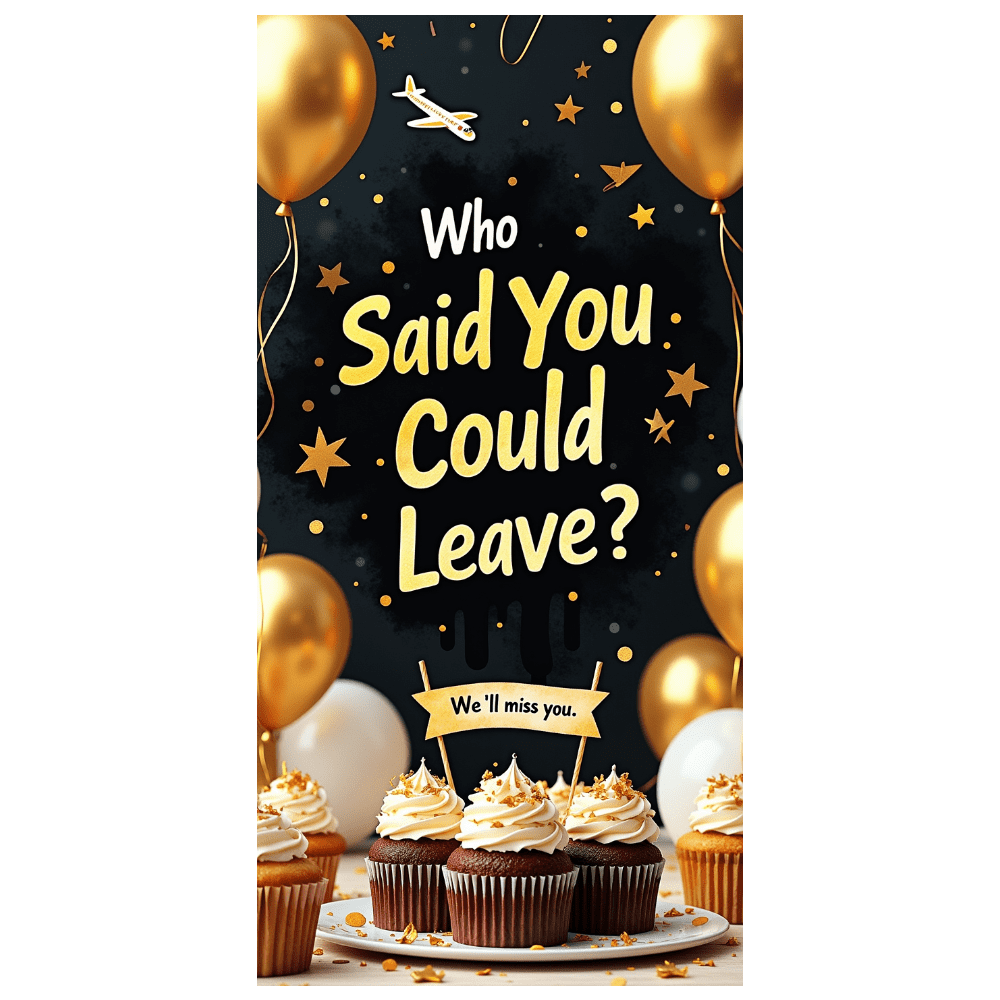 LUUFILx Black Gold Themed Farewell Party Banner with Airplane Star ...
