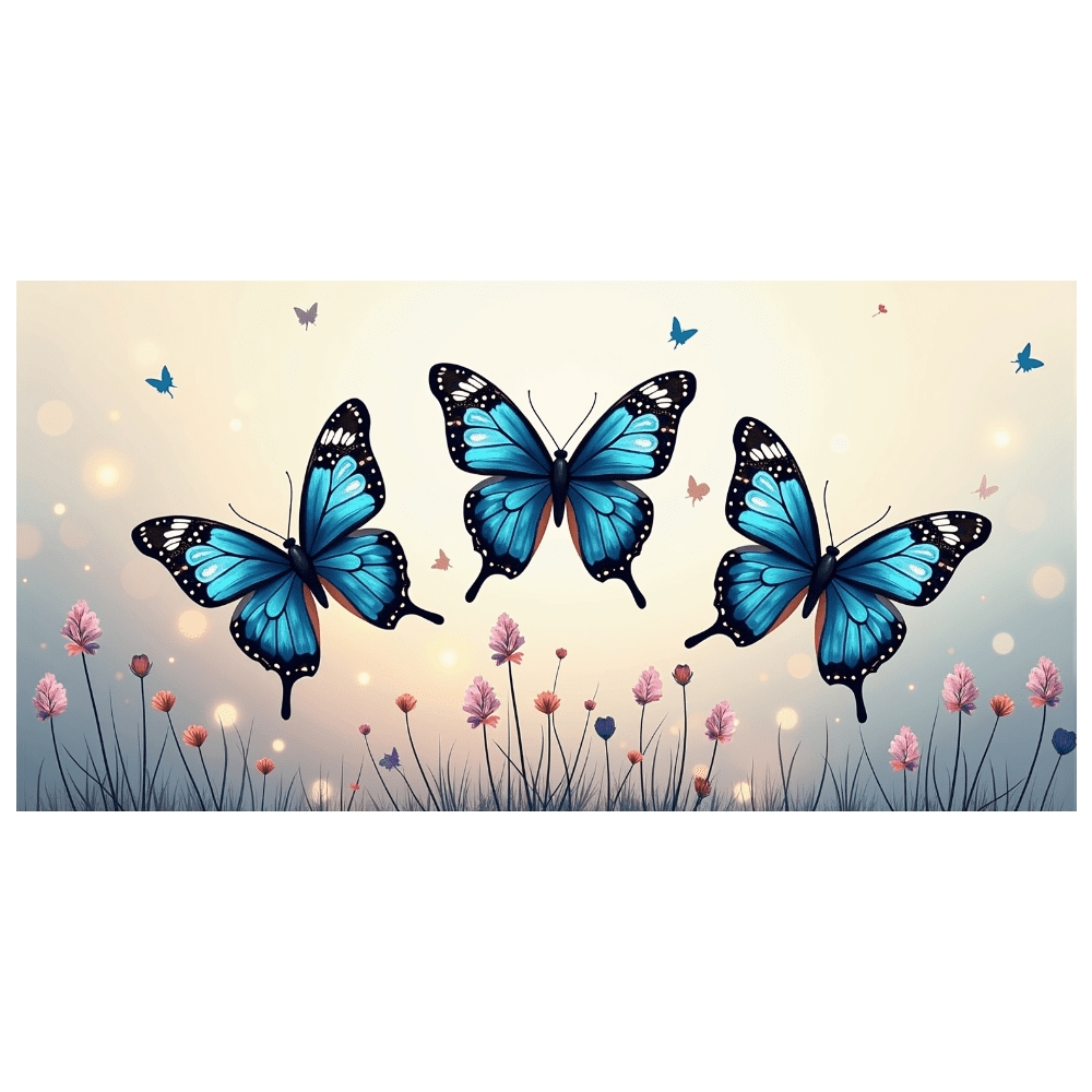 LUUFILx Blue Butterfly Banner Backdrop Wall Hanging Decor Party Events ...