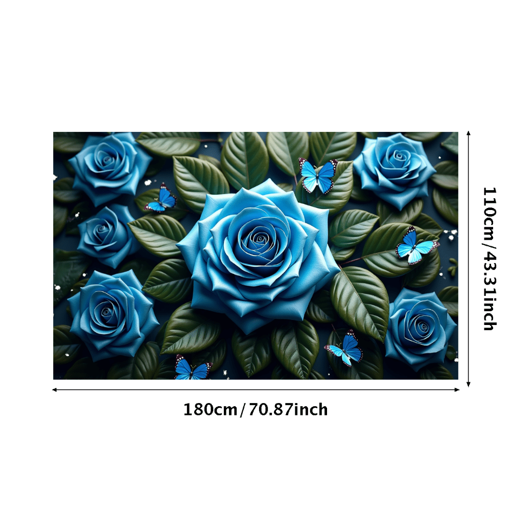 LUUFILx Blue Rose Butterfly Background Backdrop for Wall Art Home Decor ...