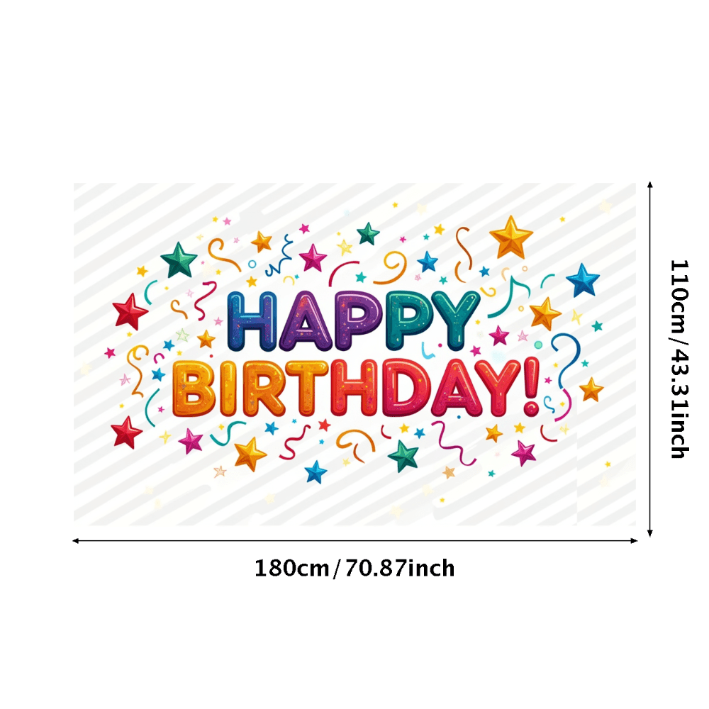 LUUFILx Blue Watercolor Happy Birthday Banner with Star Elements Party ...