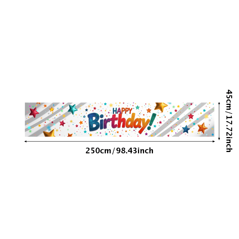 LUUFILx Blue Watercolor Happy Birthday Banner with Star Elements Party ...