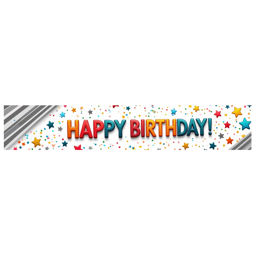 LUUFILx Blue Watercolor Happy Birthday Banner with Star Elements Party ...