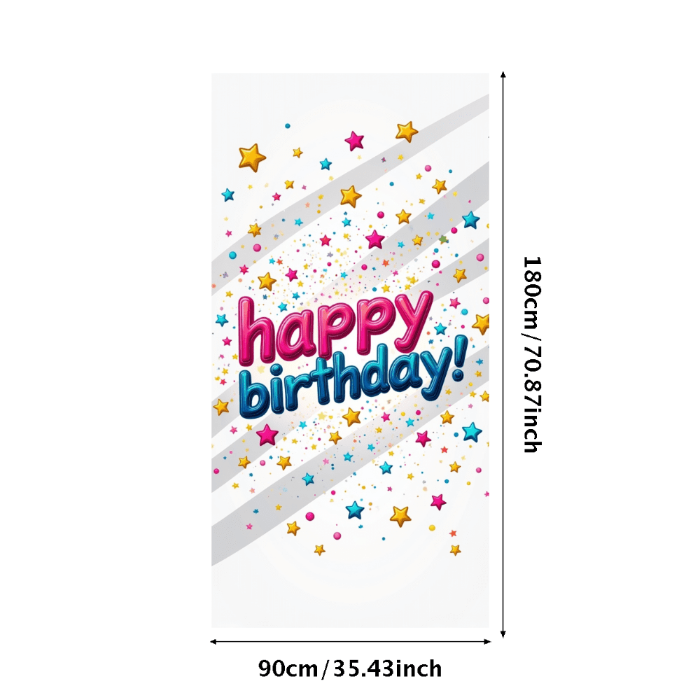LUUFILx Blue Watercolor Happy Birthday Banner with Star Elements Party ...