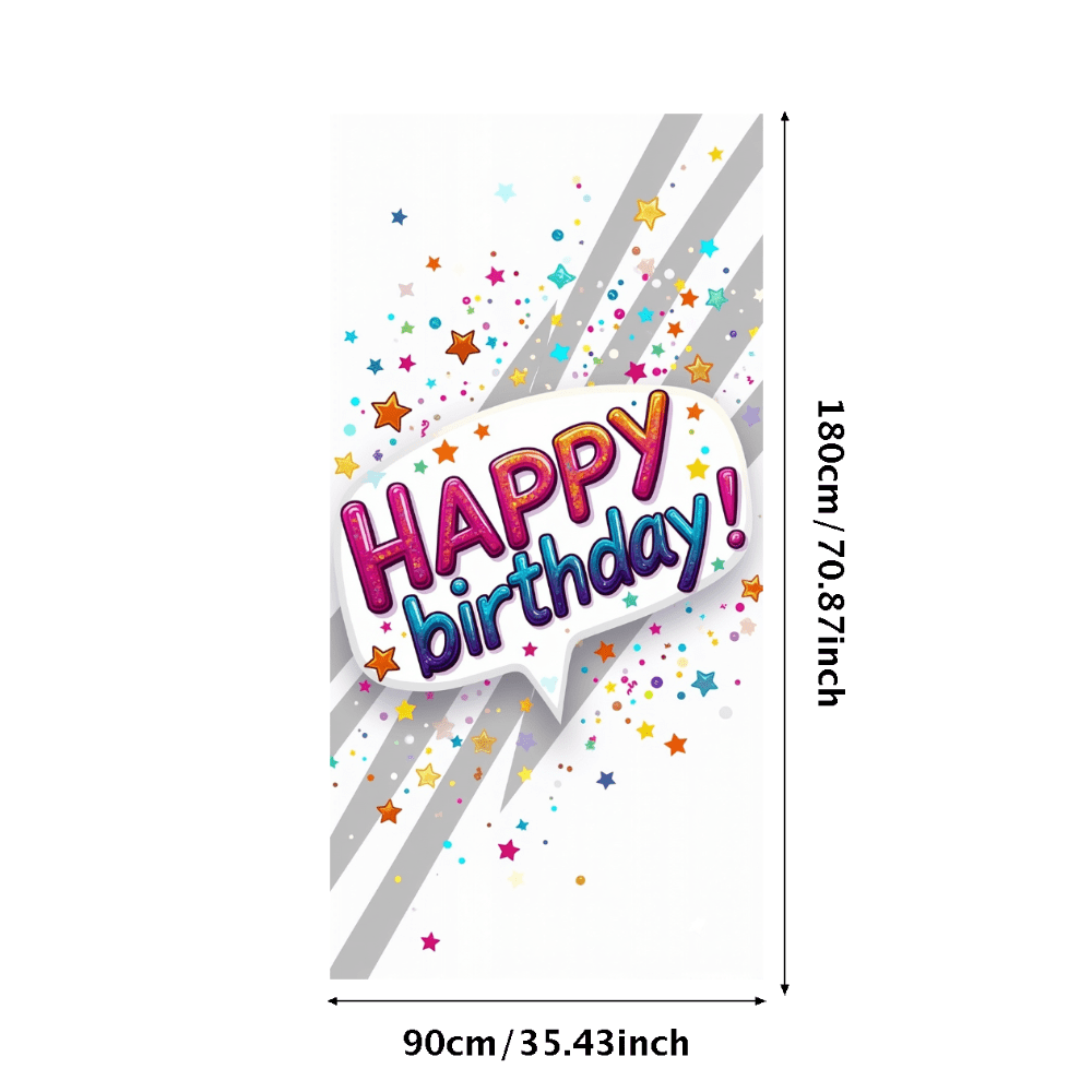 LUUFILx Blue Watercolor Happy Birthday Banner with Star Elements Party ...