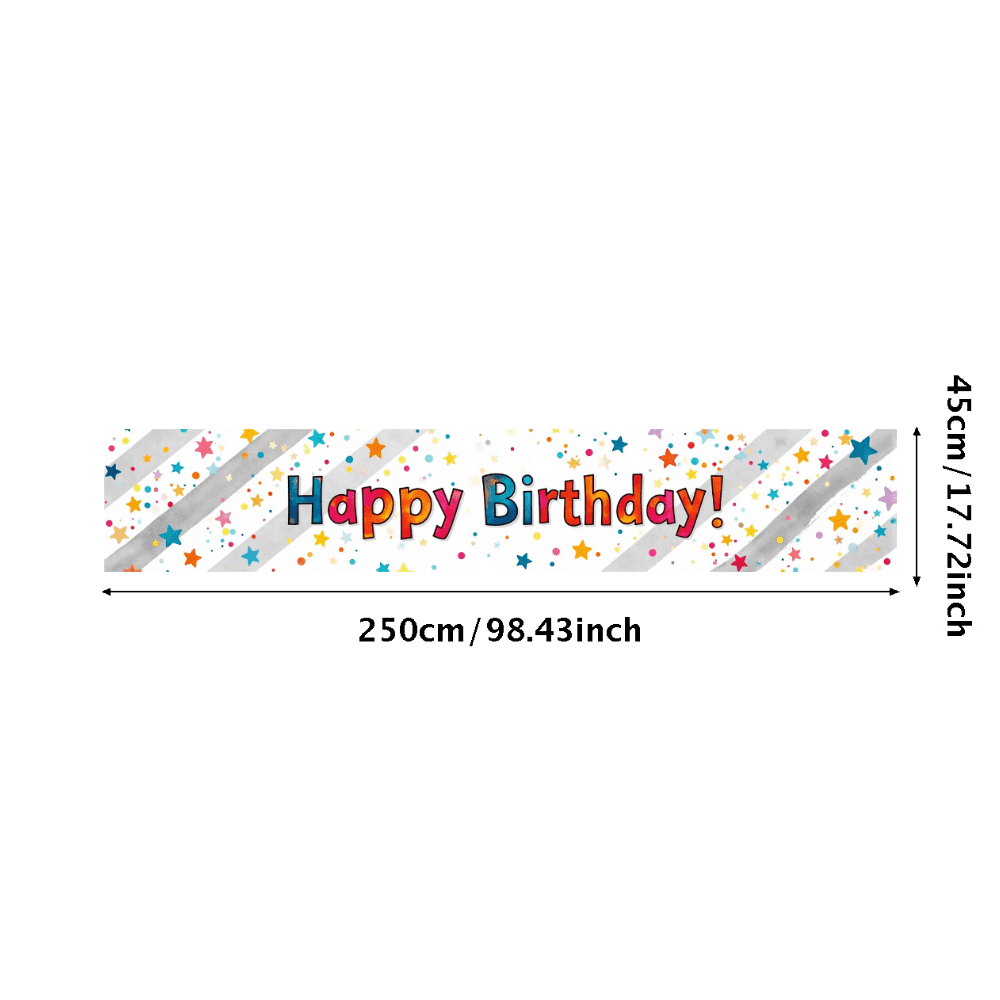LUUFILx Blue Watercolor Style Happy Birthday Banner with Star Elements ...