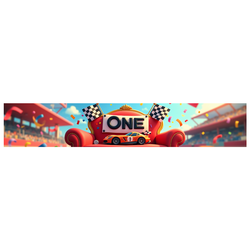 LUUFILx Cartoon Racing Car Themed Party Banner for First Birthday ...