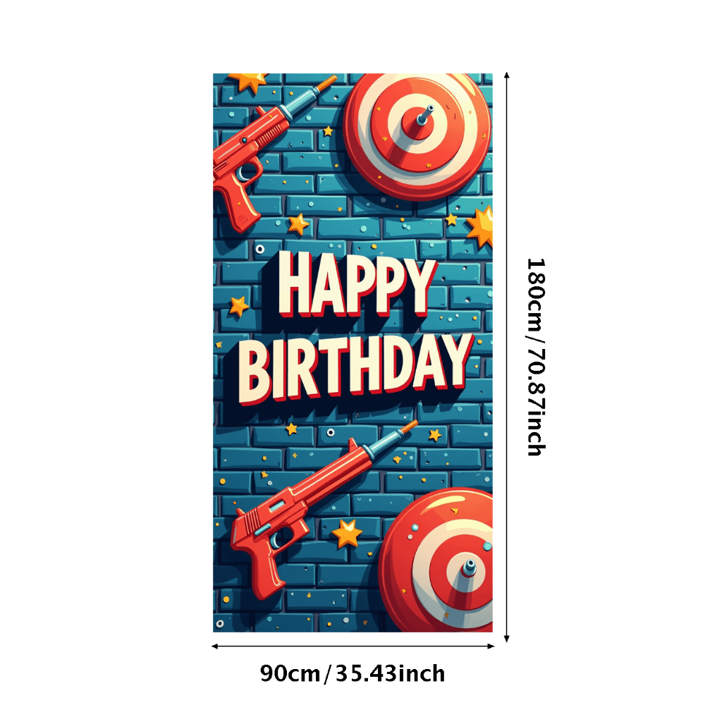 LUUFILx Cartoon Style Happy Birthday Banner with Toy Guns and Targets ...