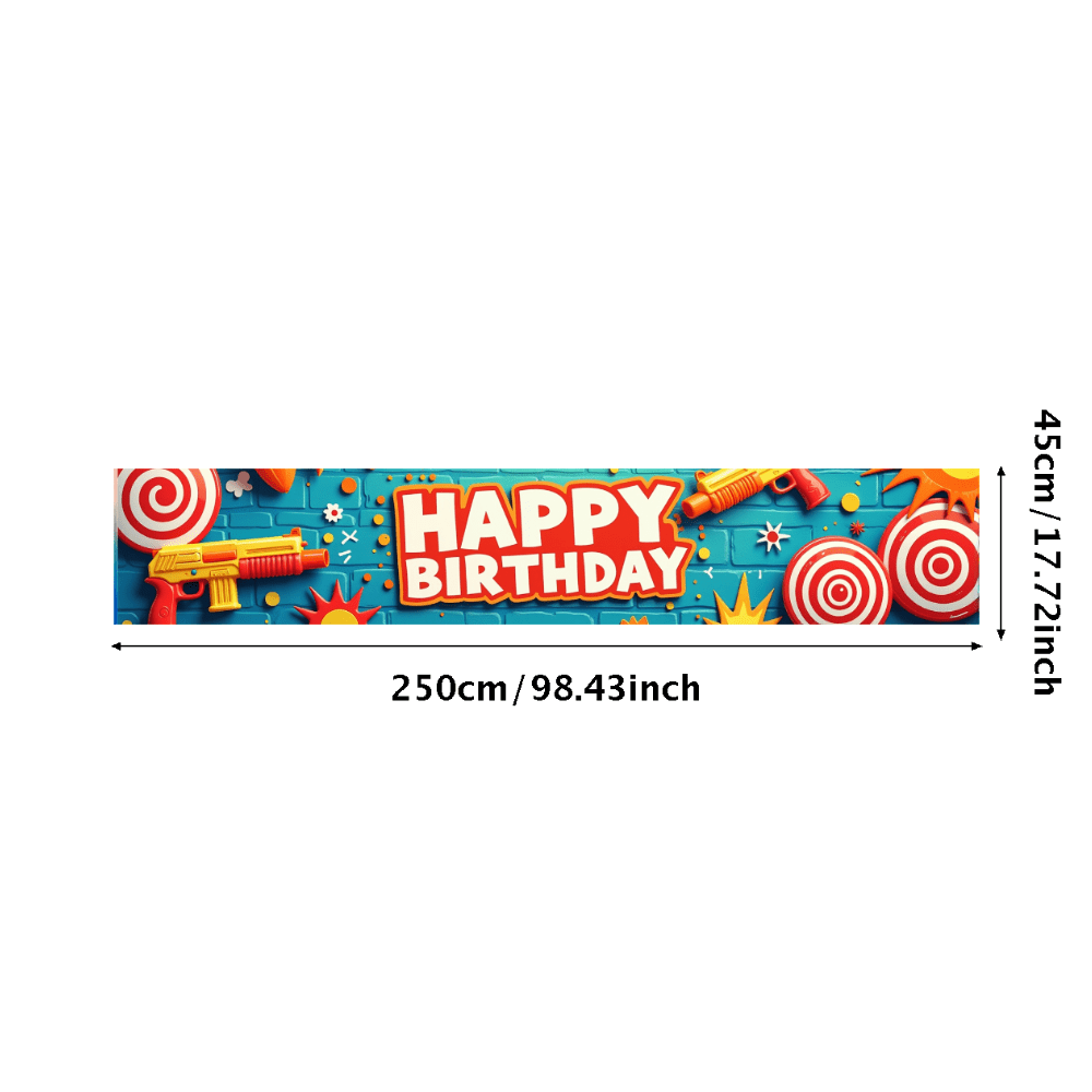 LUUFILx Cartoon Style Happy Birthday Banner with Toy Guns and Targets ...