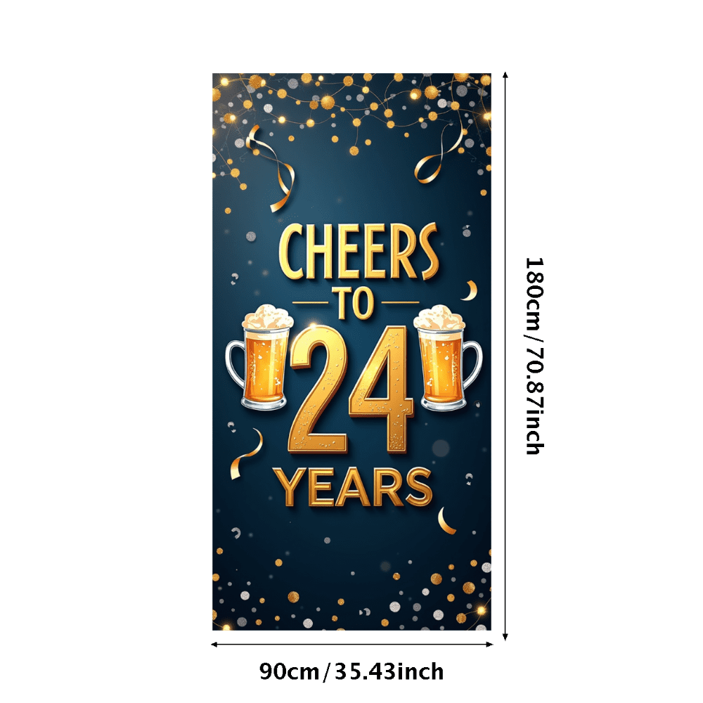 LUUFILx Celebration Backdrop Cheers to 24 Years Poster Party Supplies ...