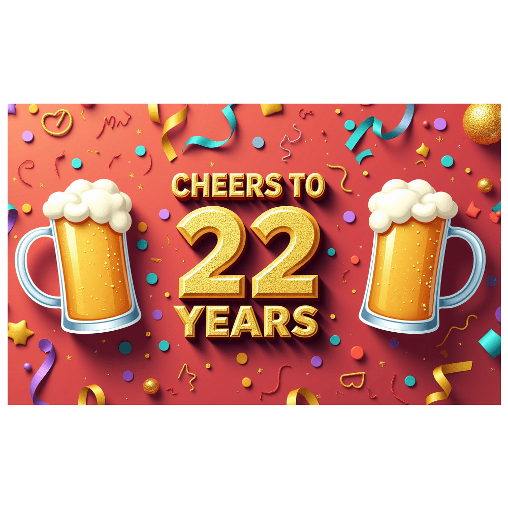 LUUFILx Cheers to 22 Years Banner Backdrop Party Decor for Anniversary ...