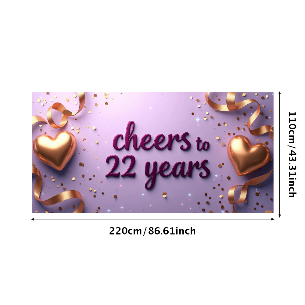 LUUFILx Cheers 22 Years Birthday Celebration Backdrop Banner Decor ...
