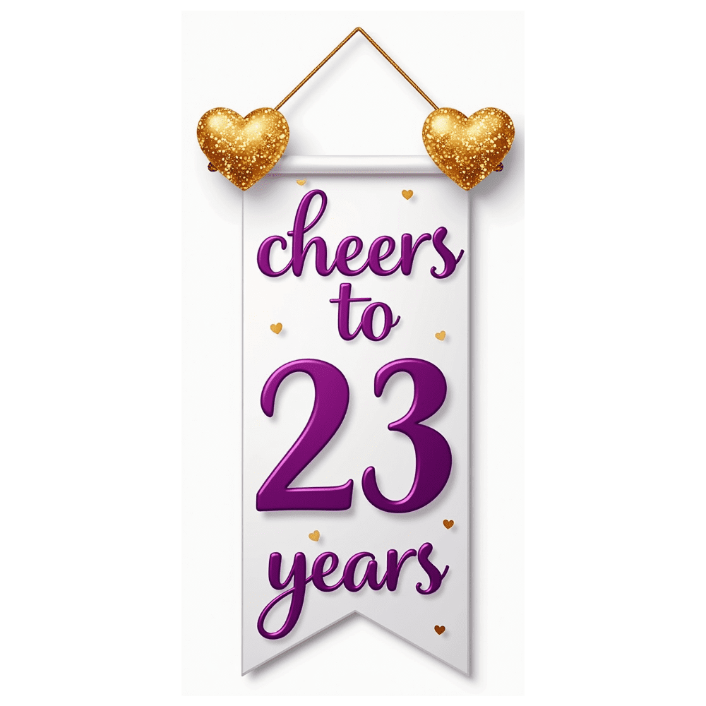LUUFILx Cheers 23 Years Banner Hanging Heart Shaped Anniversary Party ...