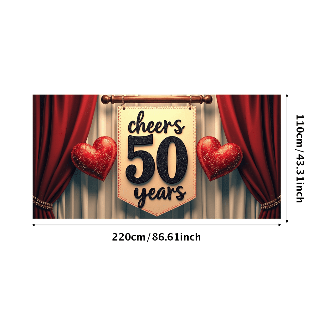 LUUFILx Cheers to 50 Years Banner Celebration Backdrop Anniversary ...