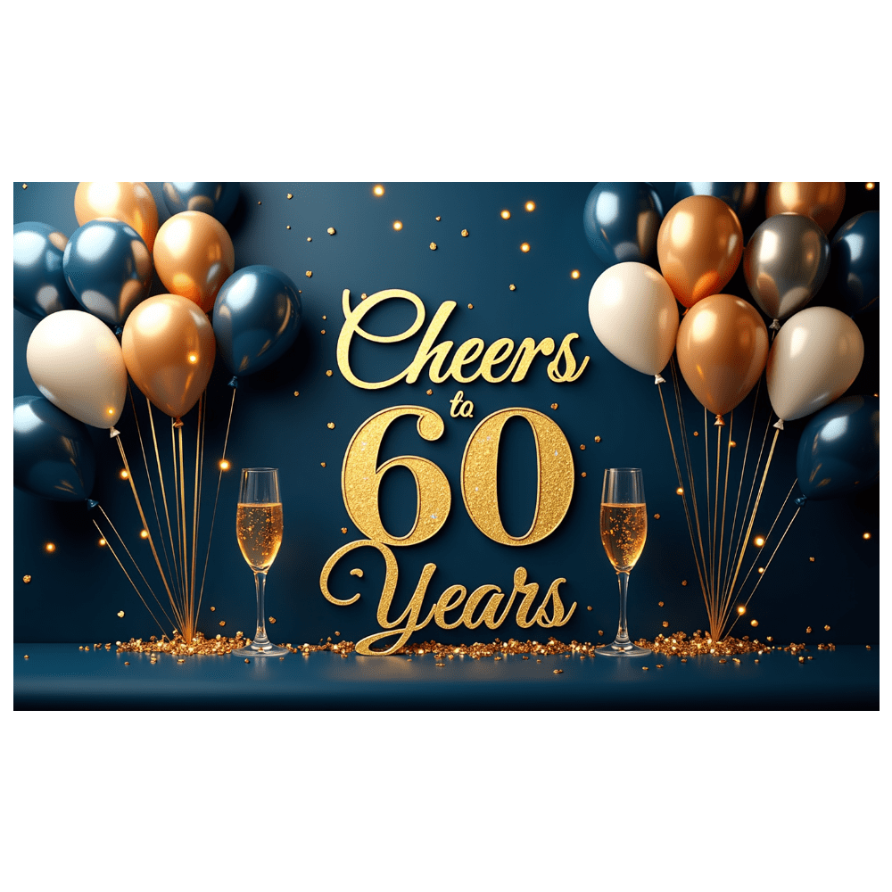 LUUFILx Cheers to 60 Years Party Supplies Backdrop Balloon Decor ...