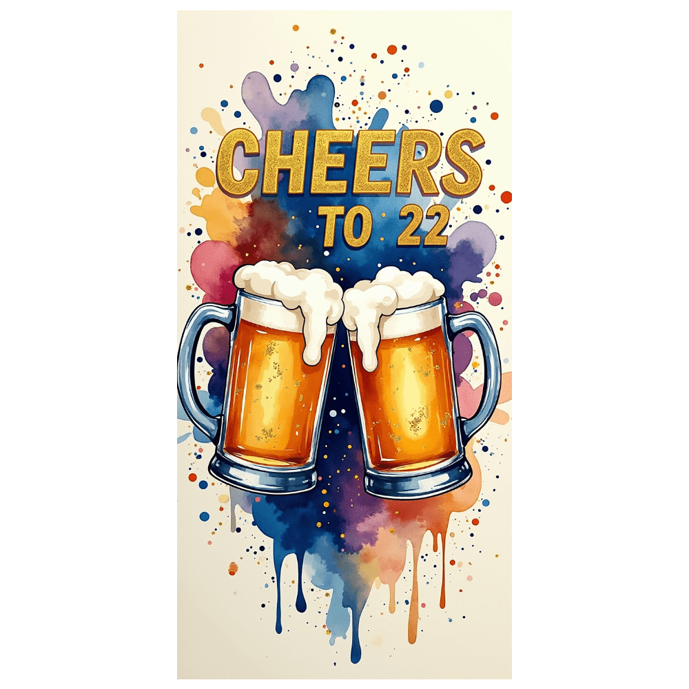 LUUFILx Cheers to 22 Years Themed Decorative Backdrop Banner ...