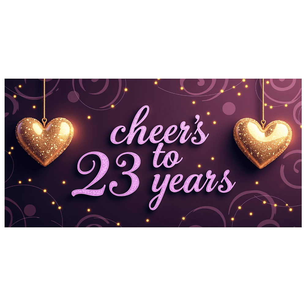 LUUFILx Cheers to 23 Years Celebration Banner Party Decor Backdrop ...