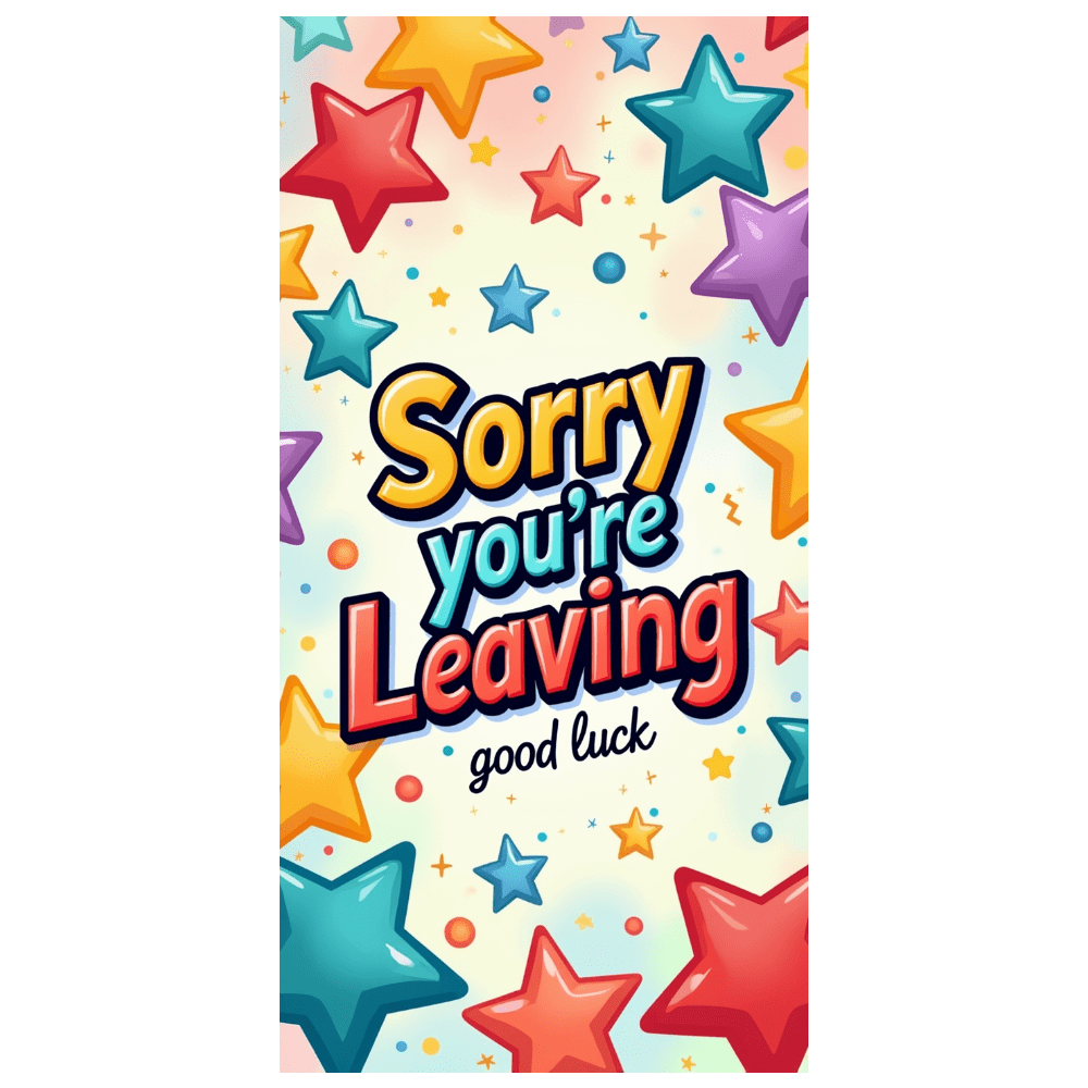 LUUFILx Colorful 3D Lettered Sorry Youre Leaving Good Luck Banner Party ...