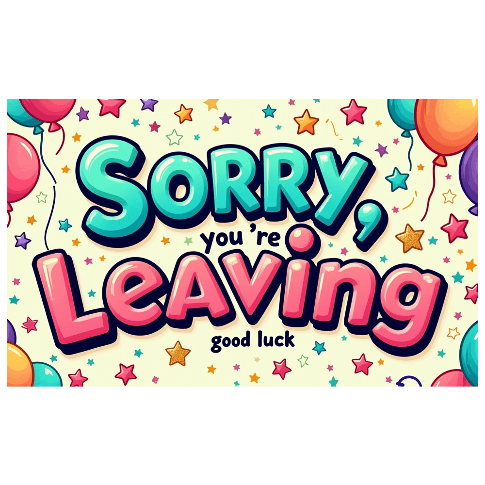 LUUFILx Colorful 3D Lettered Sorry Youre Leaving Good Luck Banner Party ...