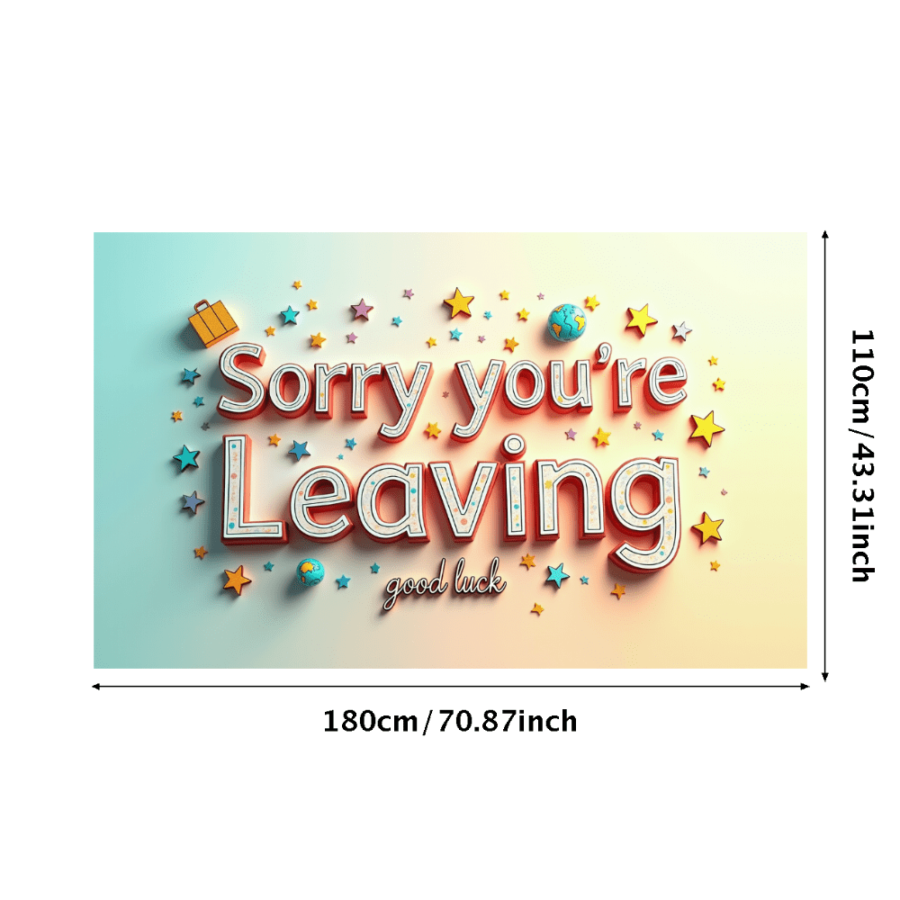 LUUFILx Colorful 3D Lettered Sorry Youre Leaving Good Luck Banner Party ...