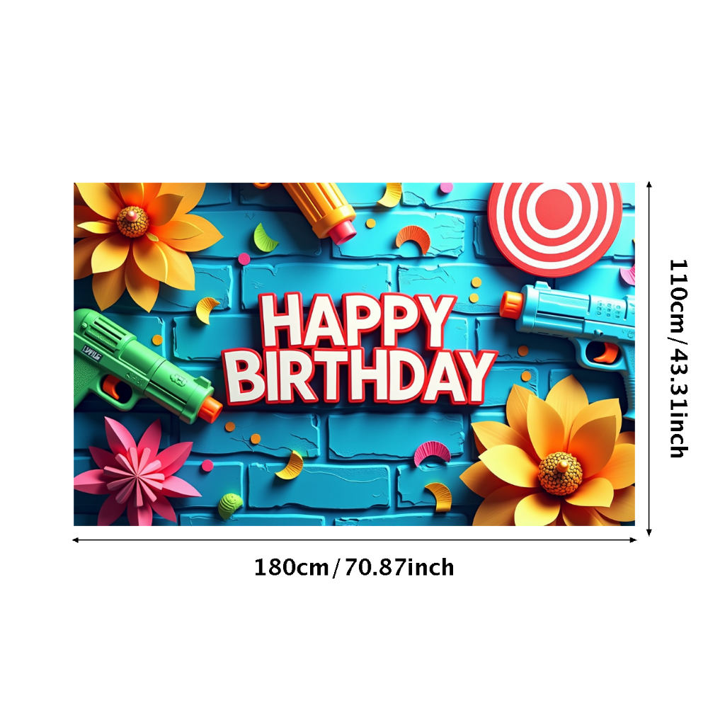 LUUFILx Colorful Arcade Themed Happy Birthday Banner Backdrop Party ...