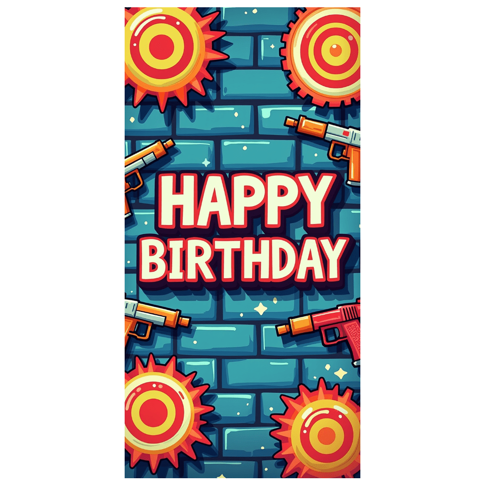 LUUFILx Colorful Arcade Themed Happy Birthday Banner Backdrop Party ...