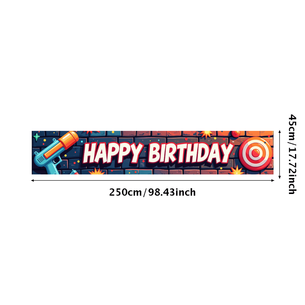 LUUFILx Colorful Arcade Themed Happy Birthday Banner Backdrop Party ...