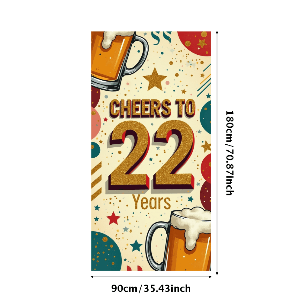 LUUFILx Colorful Cheers to 22 Years Banner Background Party Decorations ...