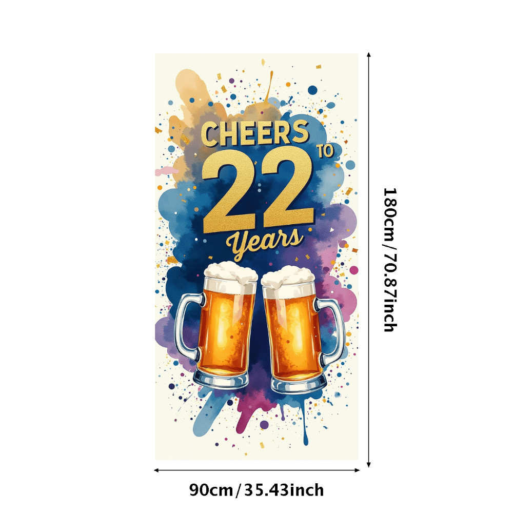 LUUFILx Colorful Cheers to 22 Years Banner Background Party Decorations ...