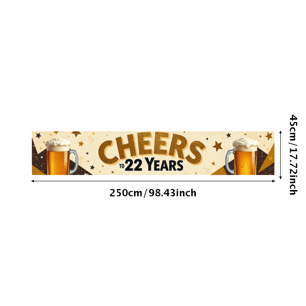 LUUFILx Colorful Cheers to 22 Years Banner Background Party Decorations ...