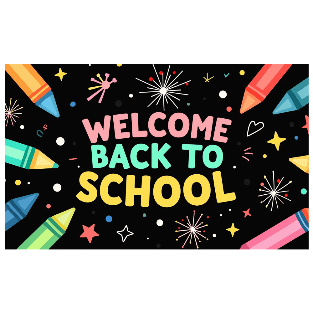 LUUFILx Colorful Crayon Themed Welcome Back to School Banner Background ...