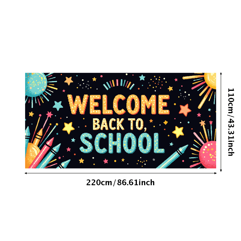 LUUFILx Colorful Crayon Themed Welcome Back to School Banner Background ...