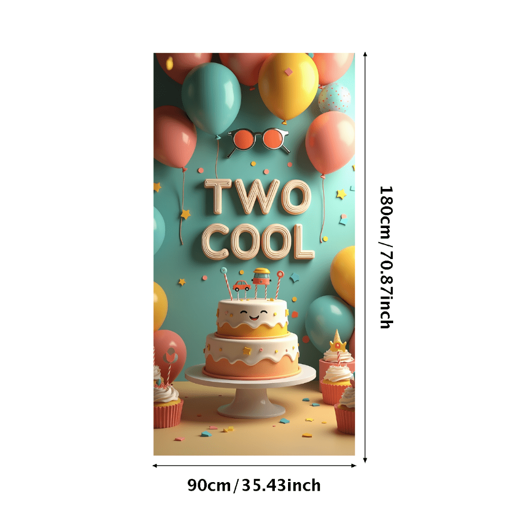 LUUFILx Colorful and Fun Banner for Second Birthday Bash Two Cool Theme ...