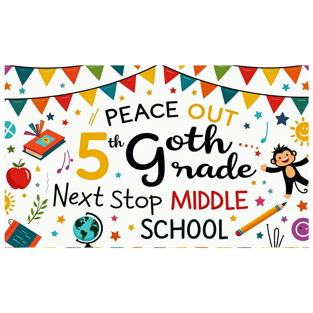 LUUFILx Colorful Fun Themed Banner with Monkey Rainbow Stars and School ...