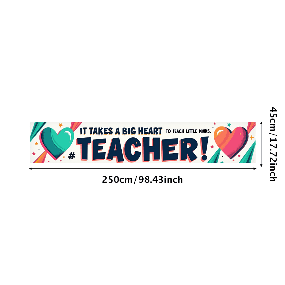 LUUFILx Colorful Heart Shaped Banner with Inspiring Quote for Teachers ...