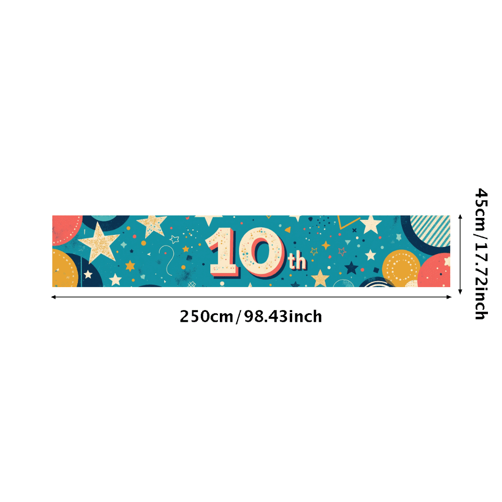 LUUFILx Colorful Pixel Style 10th Birthday Banner with Star Elements ...