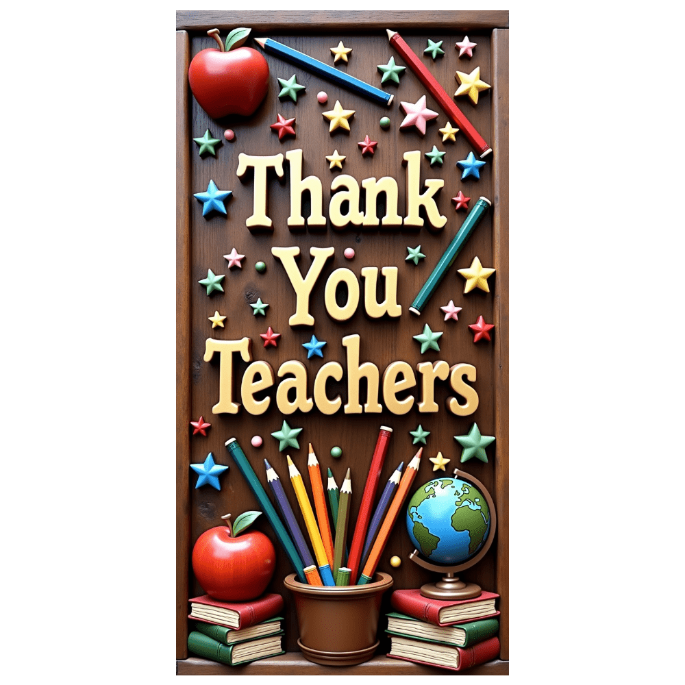 LUUFILx Colorful Polka Dot Pennant Banner Thank You Teachers Decoration ...